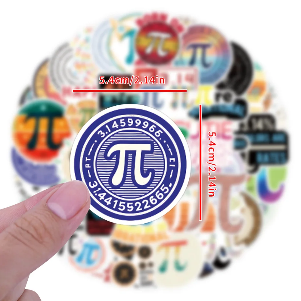 55PCS Pi Day Anniversary Math Symbol Waterproof Stickers DIY Decoration ...