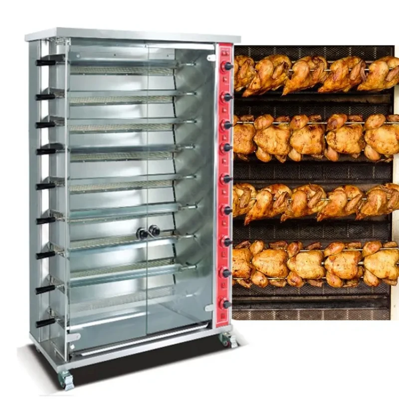 Industrial-commercial-stainless-steel-3-6-9-rotary-gas-chicken-grill ...