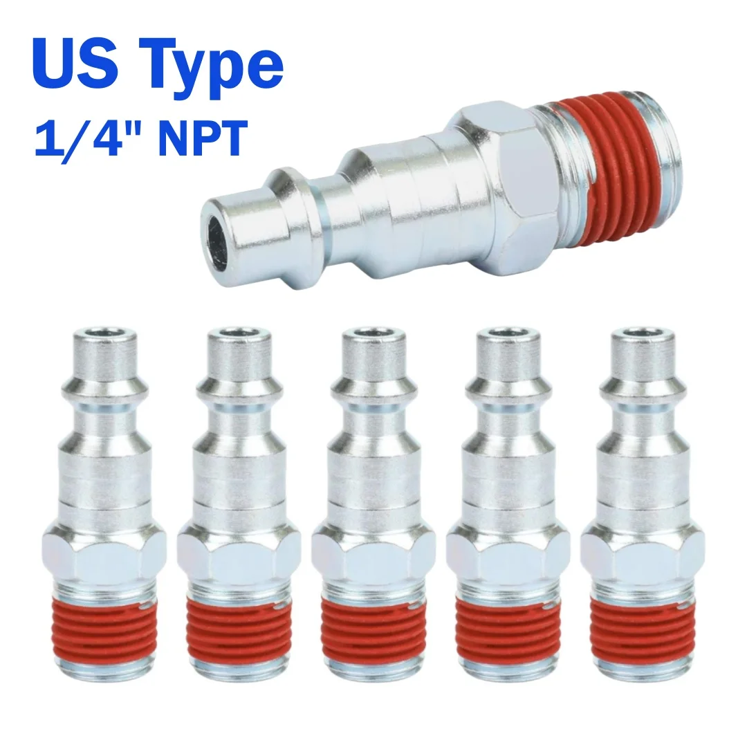 5 Or10 Pcs US Type Pneumatic Air Compressor Hose Quick Connector Plug ...