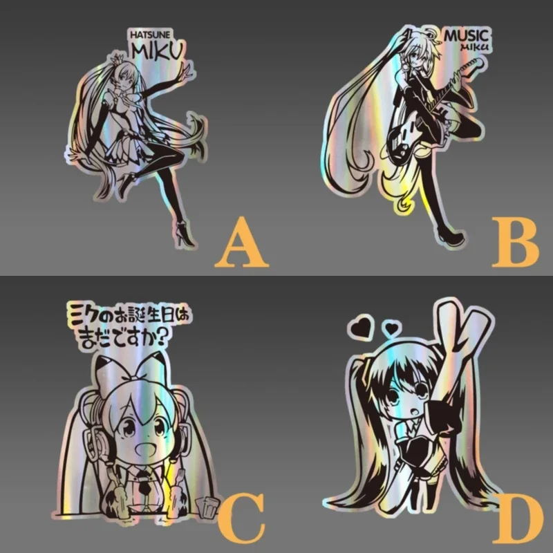 Japanese-anime-Hatsune-Miku-laser-stickers-colorful-chassis-stickers ...