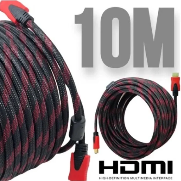 kit 20 Cabo Hdmi 10 Metros Blindado 3d Full Hd Para Tv Game Pc Notebook ...