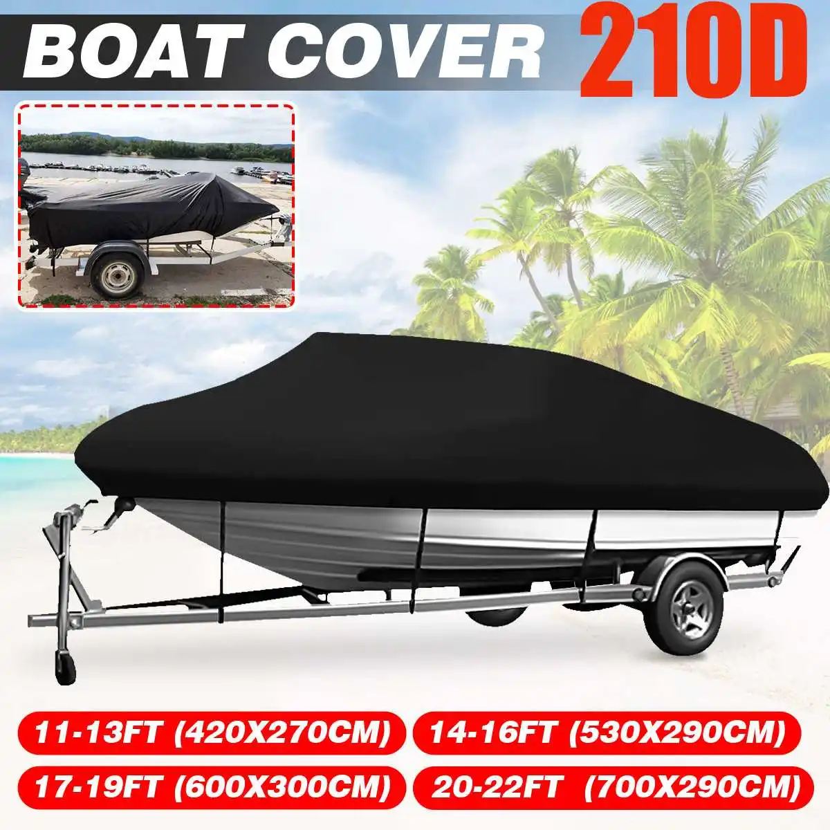 11-22Ft-barco-Boat-Cover-Winter-Snow-Cover-210D-Waterproof-Sunshade ...