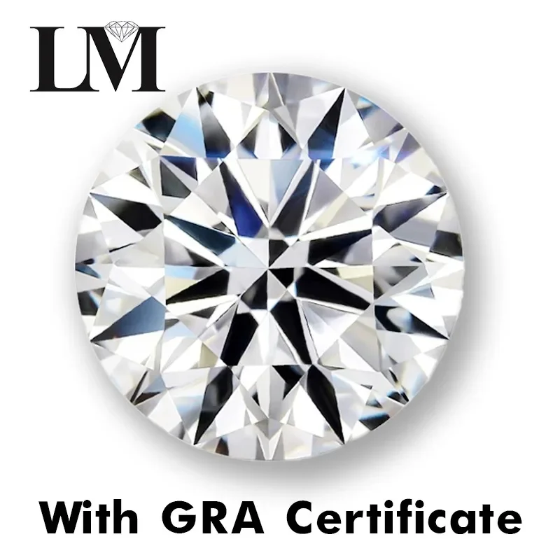 Piedra-de-moissanita-de-corte-redondo-8-corazones-y-flechas-Color-D ...