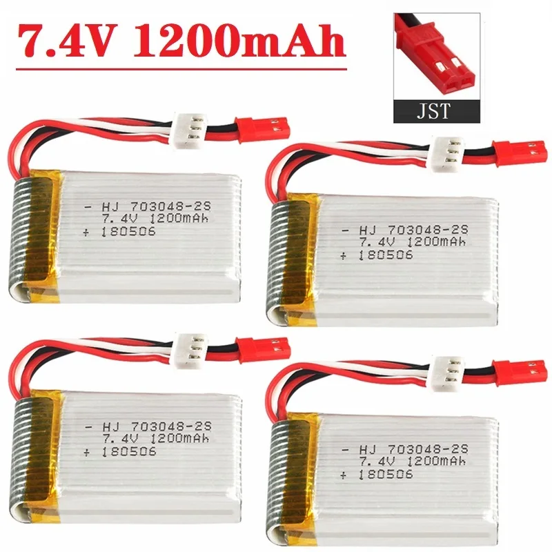 Lipo Battery 2S 7.4V 1200mAh 703048 For MJXRC X600 RC Drone Spare Parts ...