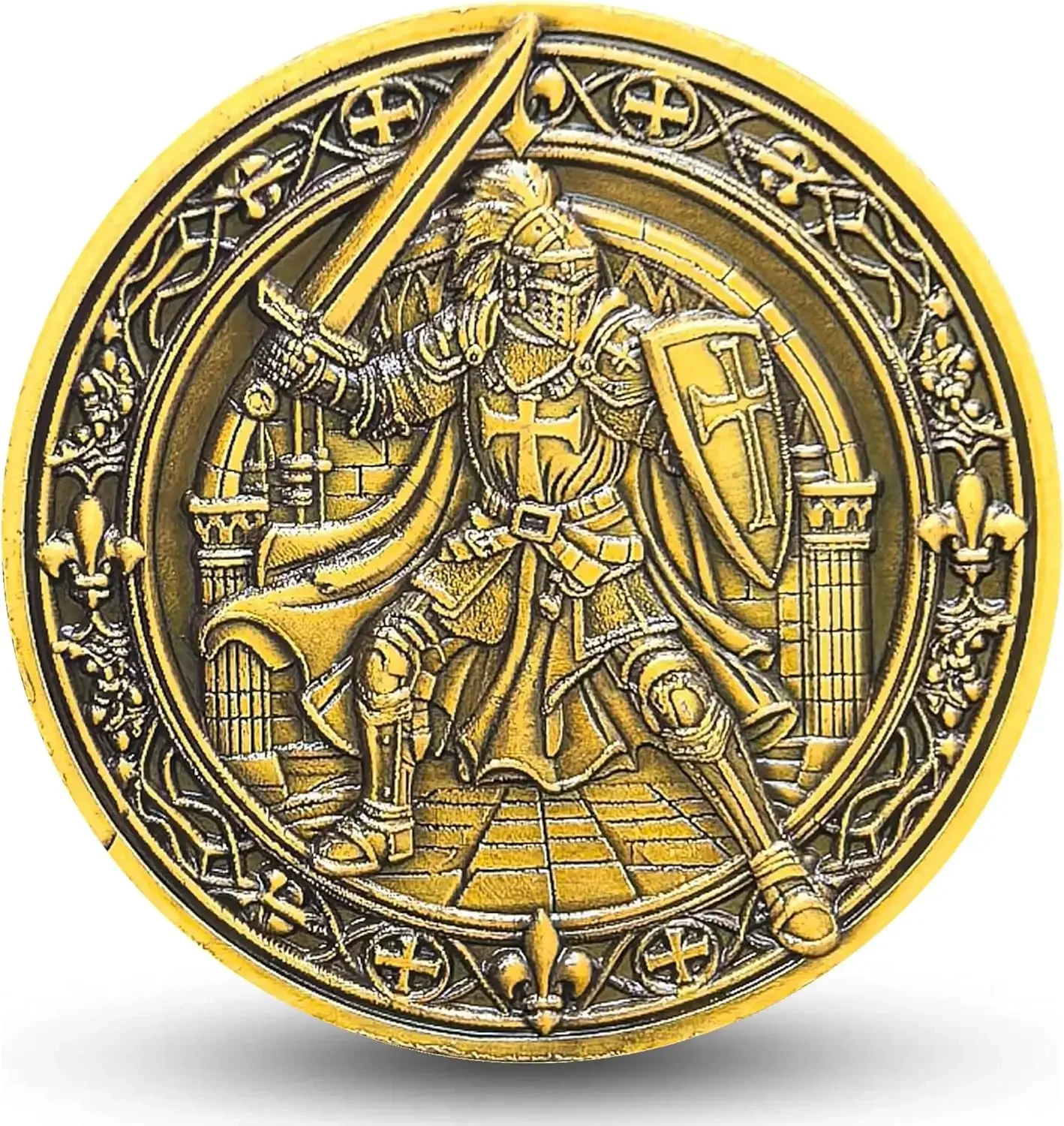 Elegant Knight's Valor Christian Challenge Coin with Inspirational ...