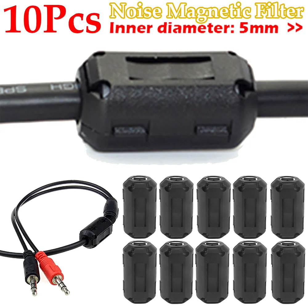 10pcs-Ferrite-CoreCord-Ring-Choke-Bead-RFI-EMI-Noise-Suppressor-Filter ...