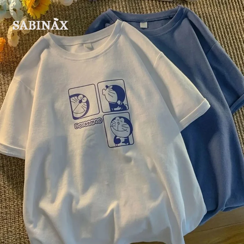 Sabinax Anime Doraemon Clothes Summer Short-sleeved T-shirt Funny ...