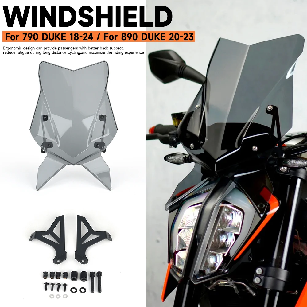 For DUKE 790 2018-2024 DUKE 890 2020-2023 Motorcycle Windshield ...