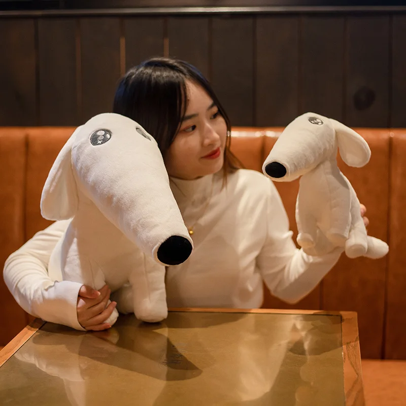 Funny-White-Dog-Plush-Toy-Kawaii-White-Long-Nosed-Dog-Stuffed-Soft ...