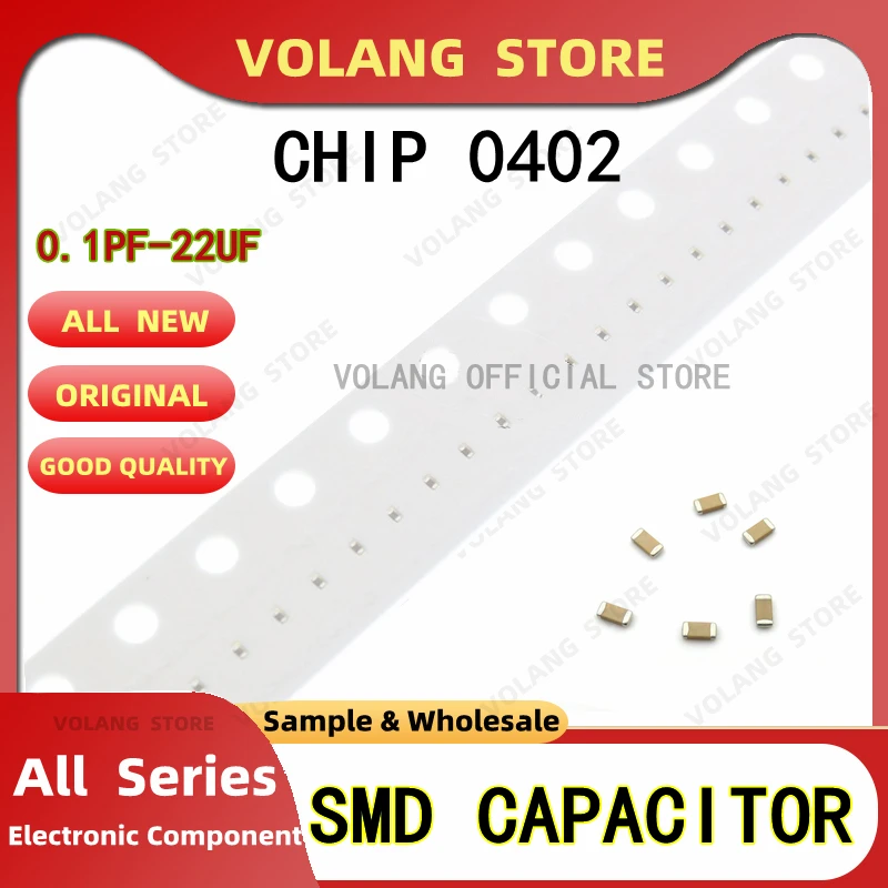 100pcs-LOT-0402-Capacitor-SMD-Chip-Multilayer-Ceramic-0-1pF-22uF-10pF ...