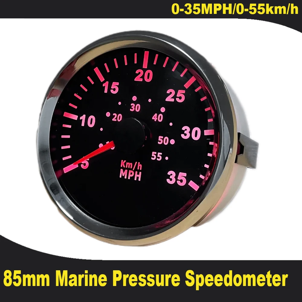 85mm Boat Speed Gauge Marine Pressure Speedometer Pitot Tube Pressure ...