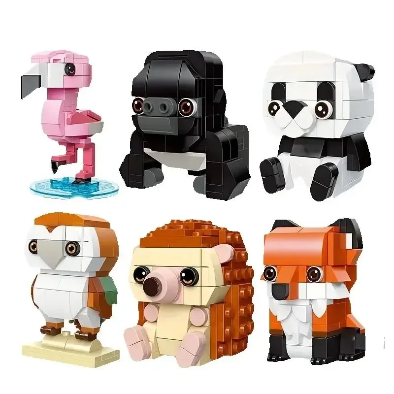 639PCS Mini Animal Building Blocks Ostrich Fox Panda Cute Pets Micro ...