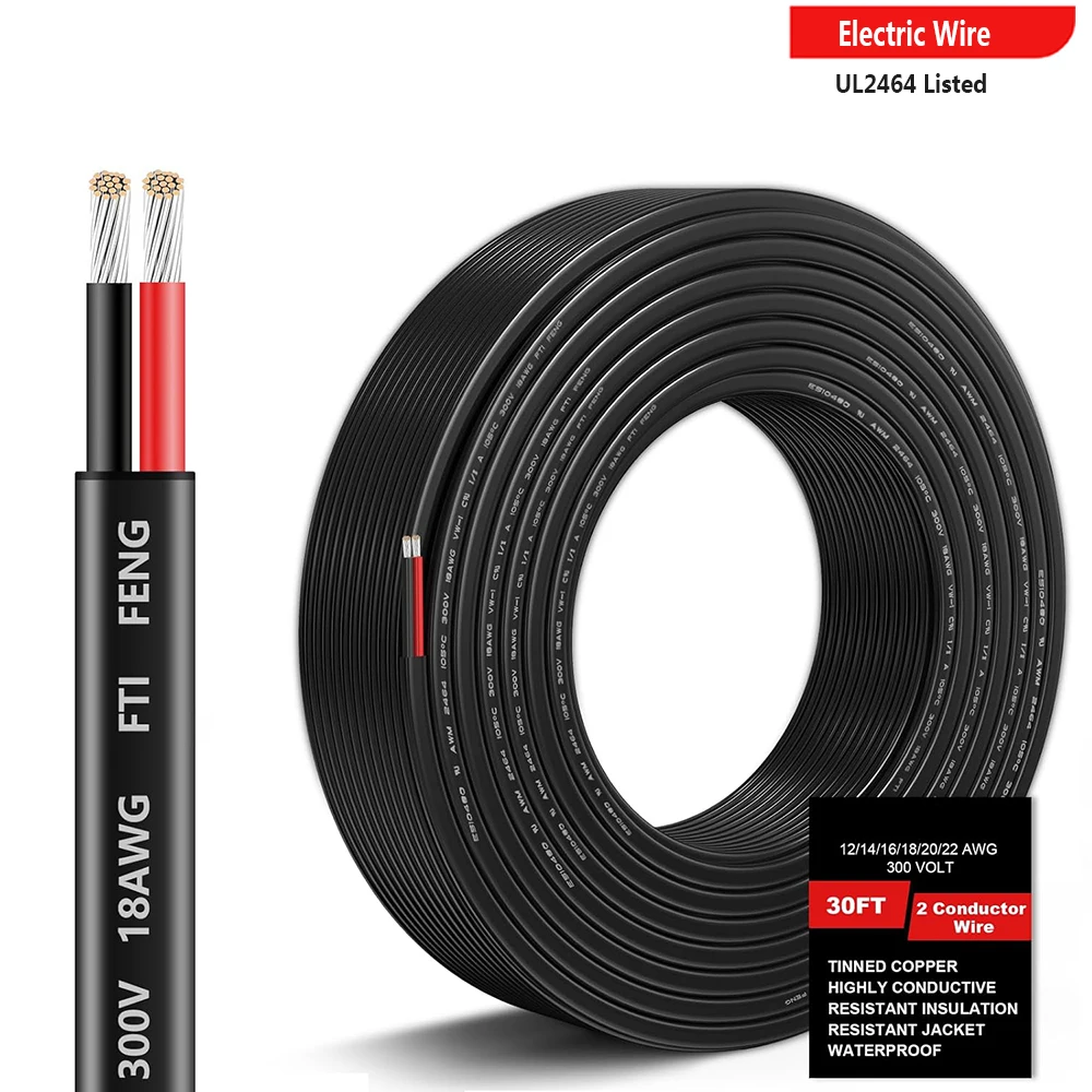 Electric Cable Wire 2-Conductor Stranded PVC Electrical Wire Tinned ...