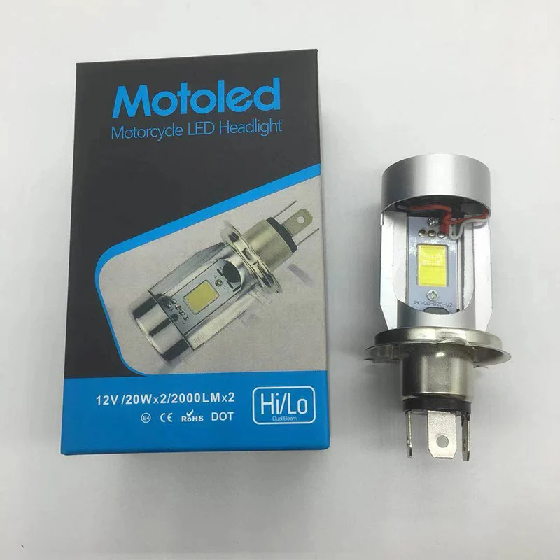 25W-12V-24V-Blue-Red-Angel-Eye-H4-LED-Motorcycle-Headlight-Ba20d-HS1-H6 ...