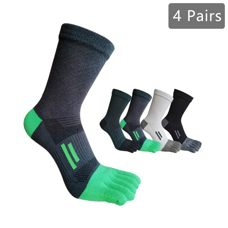 1-4-Pairs-Sport-Toe-Socks-Compression-Professional-Breathable-Sweat ...