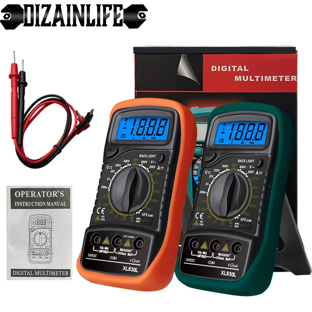 Digital-Multimeter-Voltage-Tester-XL830L-TRMS-2000-Counts-Volt-Meter-AC ...