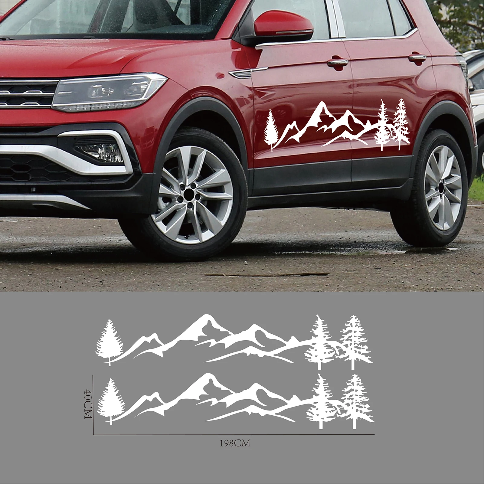 198cm-RV-sticker-Tree-Decal-Mountain-Scene-car-Sticker-Forest-Vinyl ...