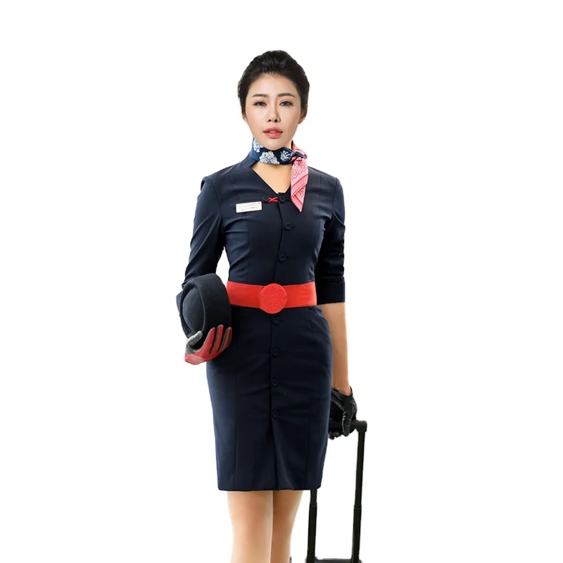 China Eastern Airlines Stewardess Uniform Air College Garment Girl ...