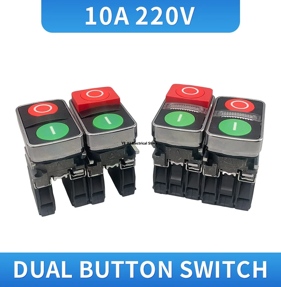 New-style-XB4-series-double-button-switch-start-stop-metal-shape-with ...