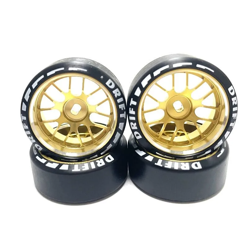 4pcs/set alloy rc wheel rim+ drift tire for 1/28P929 K989 MINI-Z rally ...