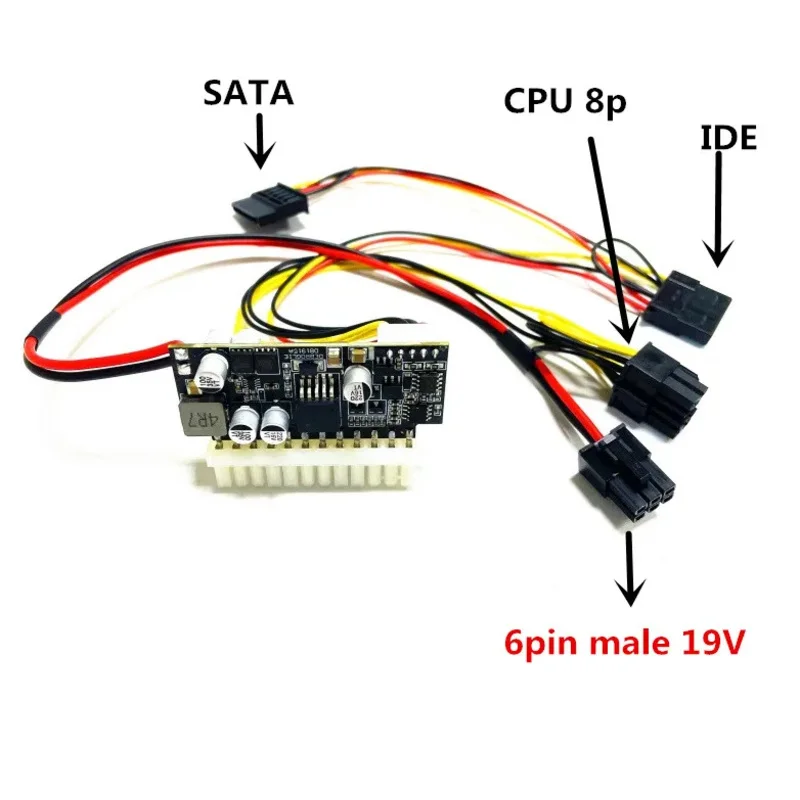 . new upgrade square port PSU 19V 200W Pico ATX Switch Mining PSU 24pin ...