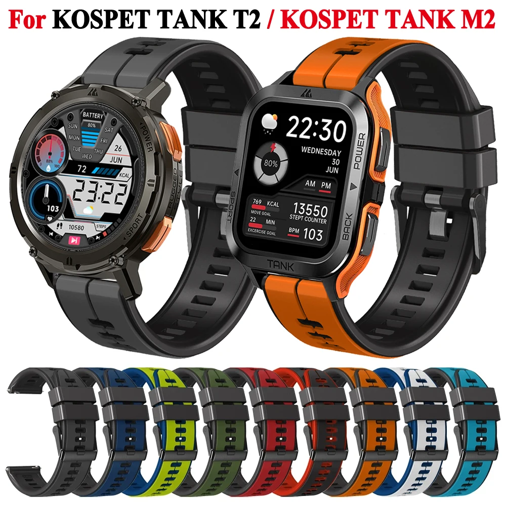22mm-Silicone-Strap-For-KOSPET-TANK-T2-T3-TANK-M2-M3-Ultra-Smartwatch ...