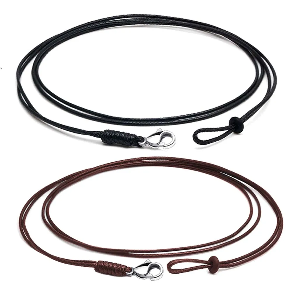 1mm-Double-Strand-Stainless-Steel-Braided-Leather-Cord-Rope-Chain-For ...