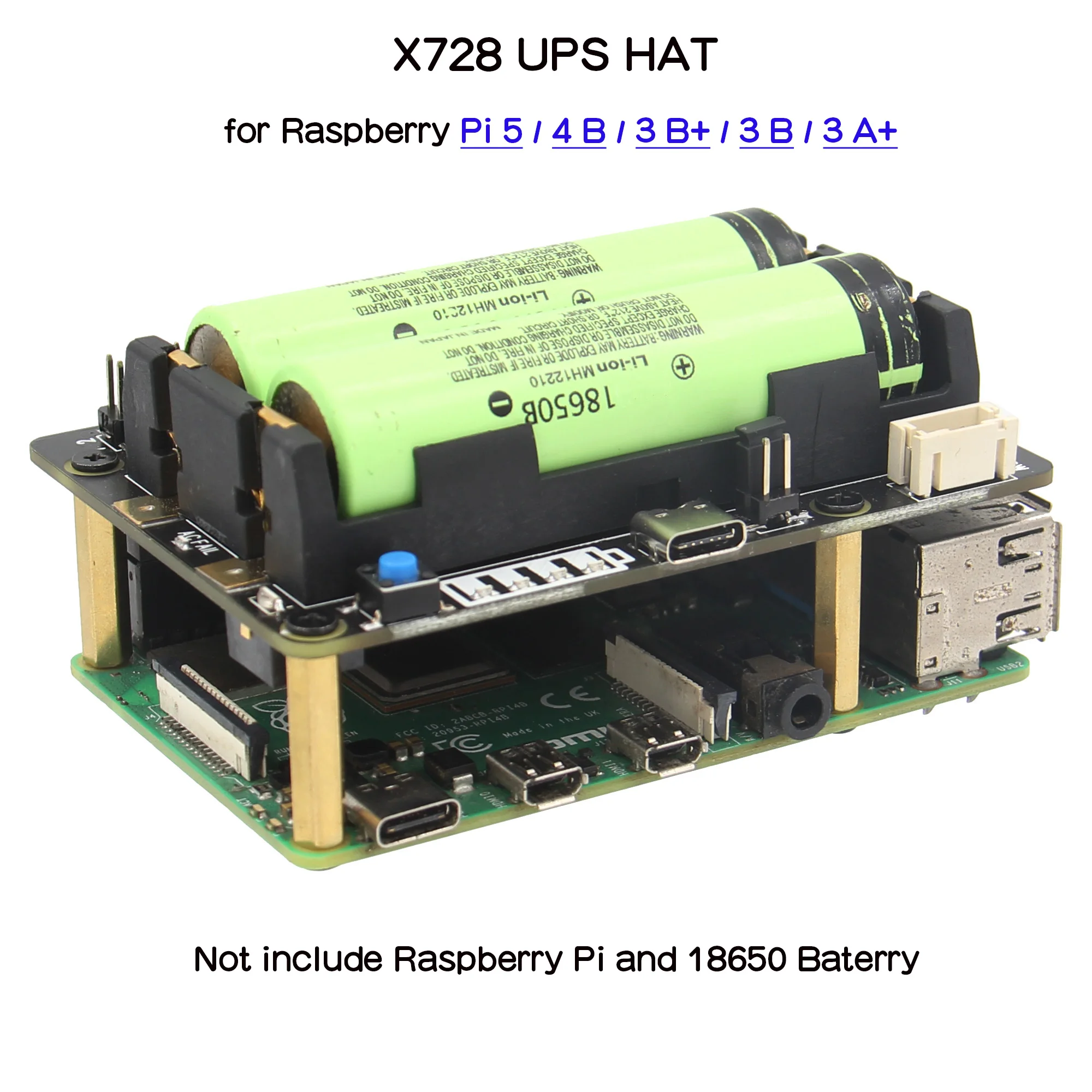 Raspberry-Pi-UPS-HAT-X728-V2-5-Power-Mangement-Board-for-Raspberry-Pi-5 ...
