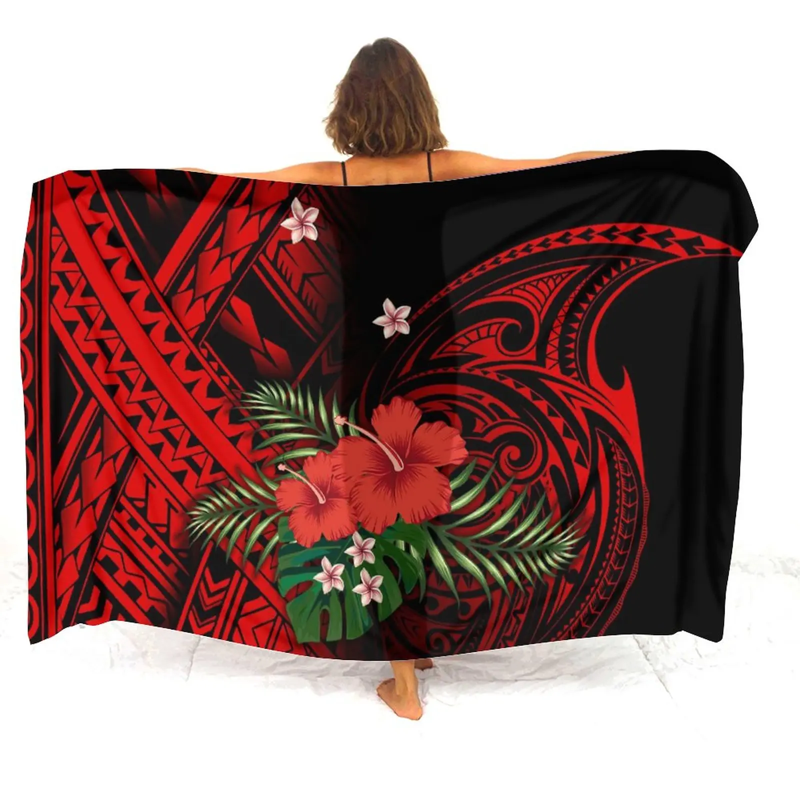 Custom-Polynesian-Pattern-Hawaiian-Print-Soft-Sarong-Scarf-Beach-Sarong ...
