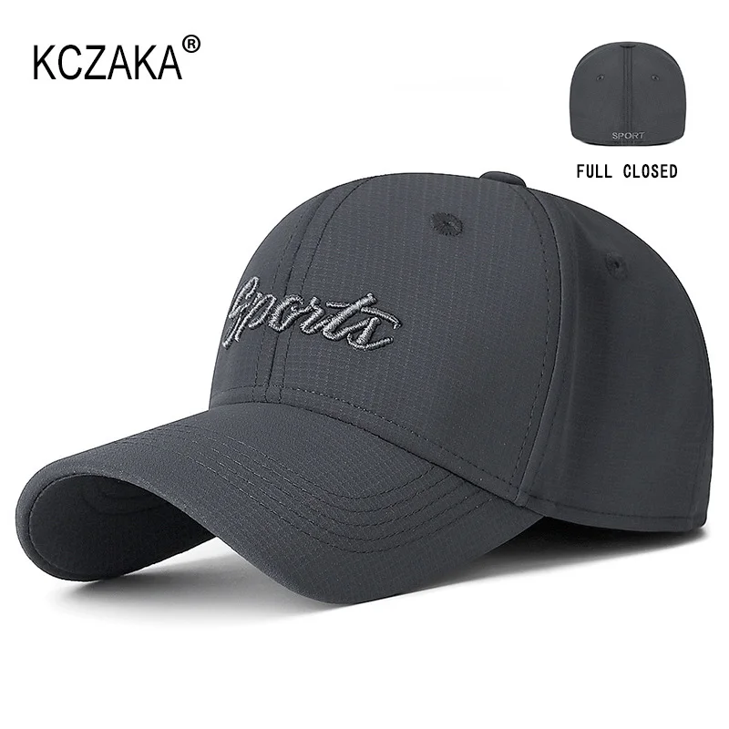 Brand-Mens-Full-Closed-Baseball-Cap-Causal-6-Panels-Letter-Embroidery ...