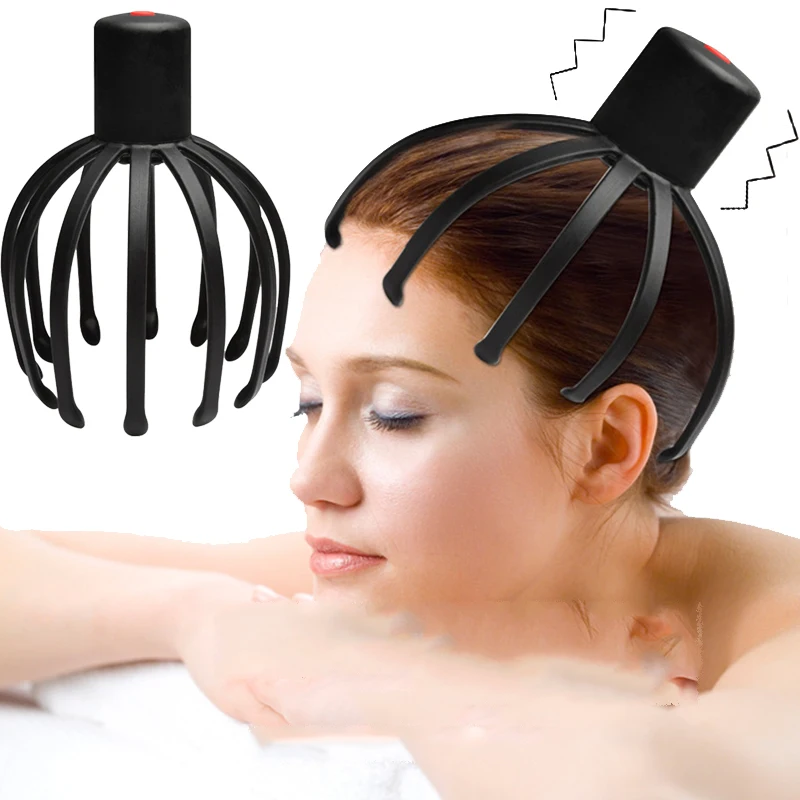 Electric Octopus Claw Scalp Massager Hands Free Therapeutic Head ...