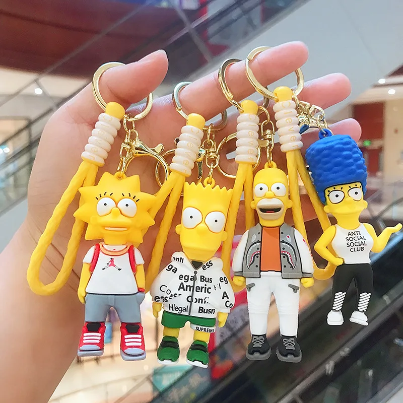 The Simpsons Keychains Hommer Cartoon Anime Figure Keyring Phone ...