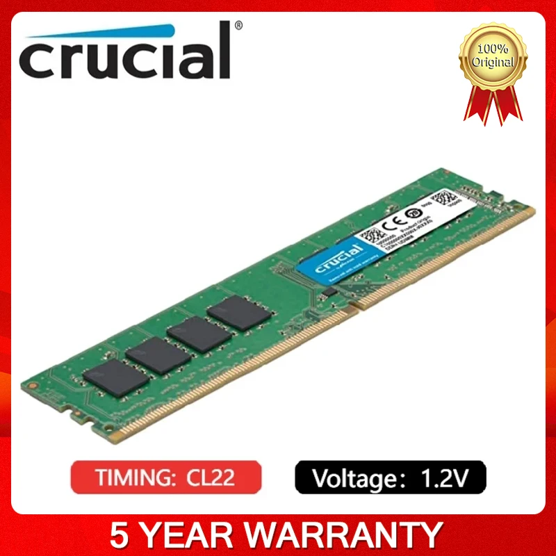 Original Crucial RAM DDR4 8GB 16GB 32GB 3200MHz PC4 19200 288 Pin For ...