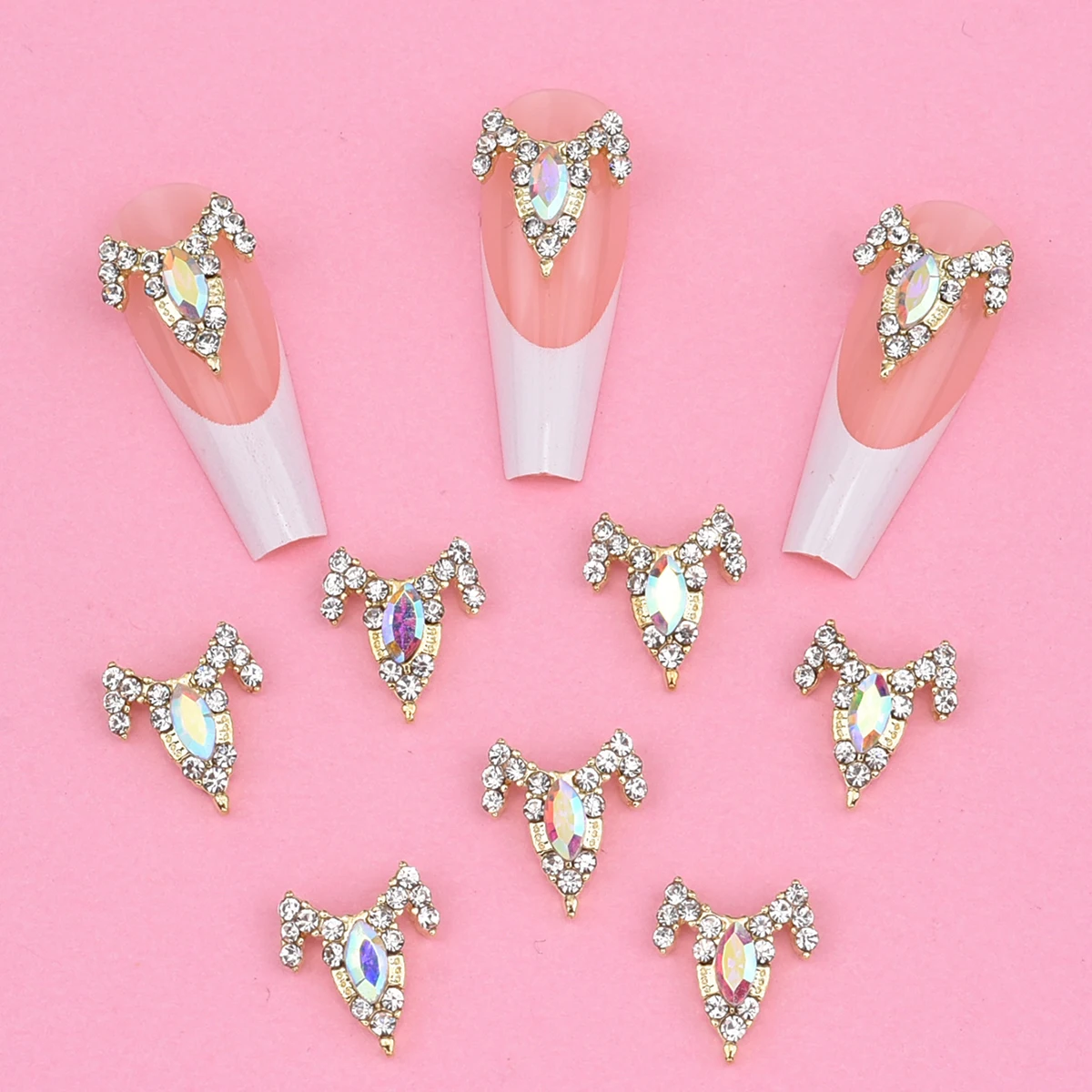 10pcs-New-Crystal-Rhinestone-Nail-Charms-Metal-3d-Gold-Nail-Art-Stone ...