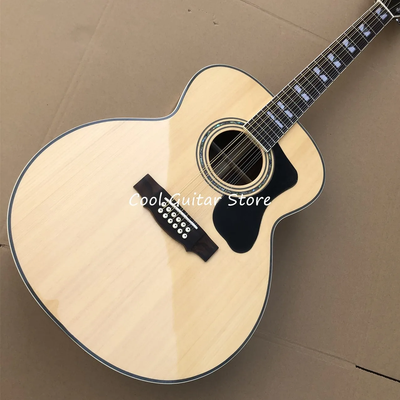 CUSTOM-GUI-LD-Model-12-Strings-Acoustic-Guitar-Real-Abalone-INLAY-Ebony ...