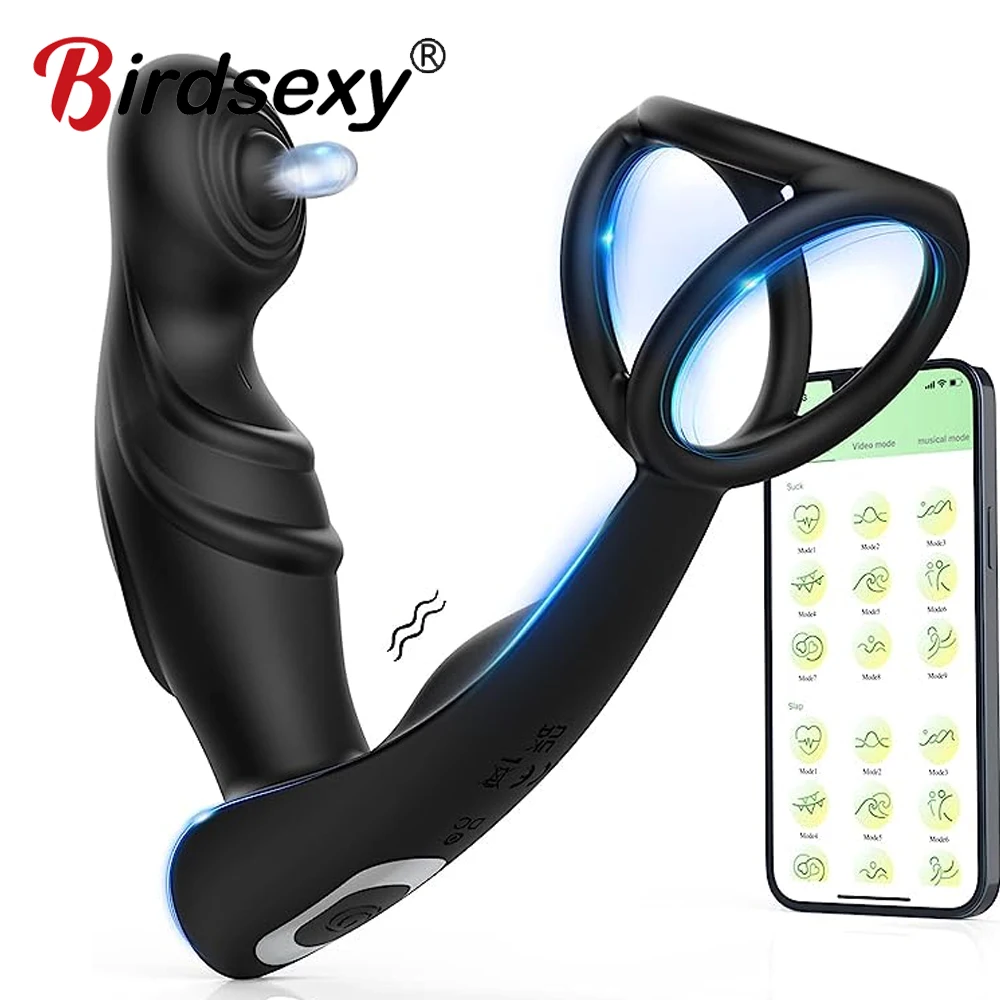 Vibrador de masaje de próstata para hombre, tapón Anal, Control por aplicación, masajeador de ...