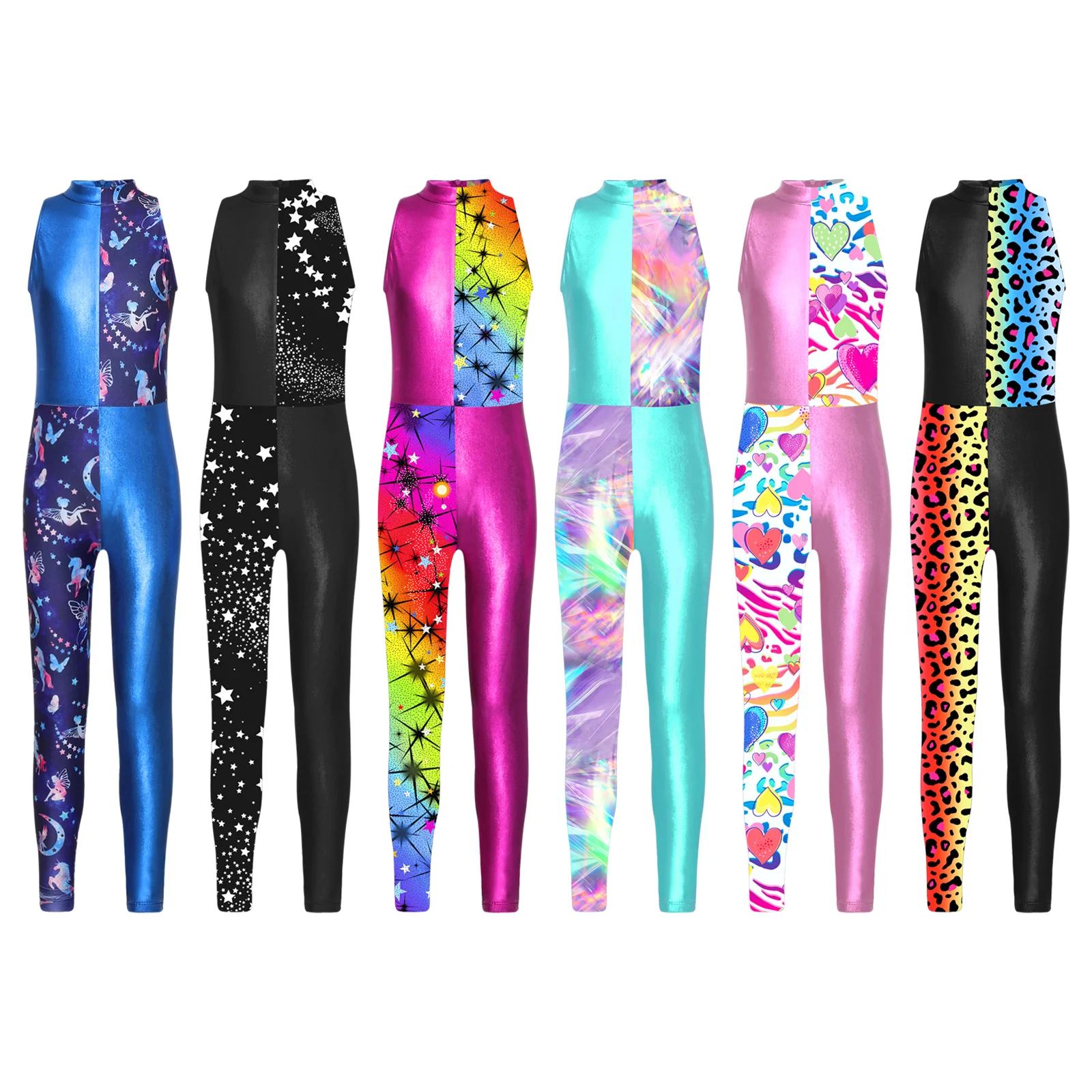 Unitards-estampados-sin-mangas-para-ni-os-y-ni-as-leotardo-el-stico-de ...