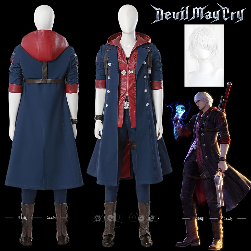 DMC4 Nero Cosplay Costume Wig Coat Outfit Uniform Belt Props Full Set ...