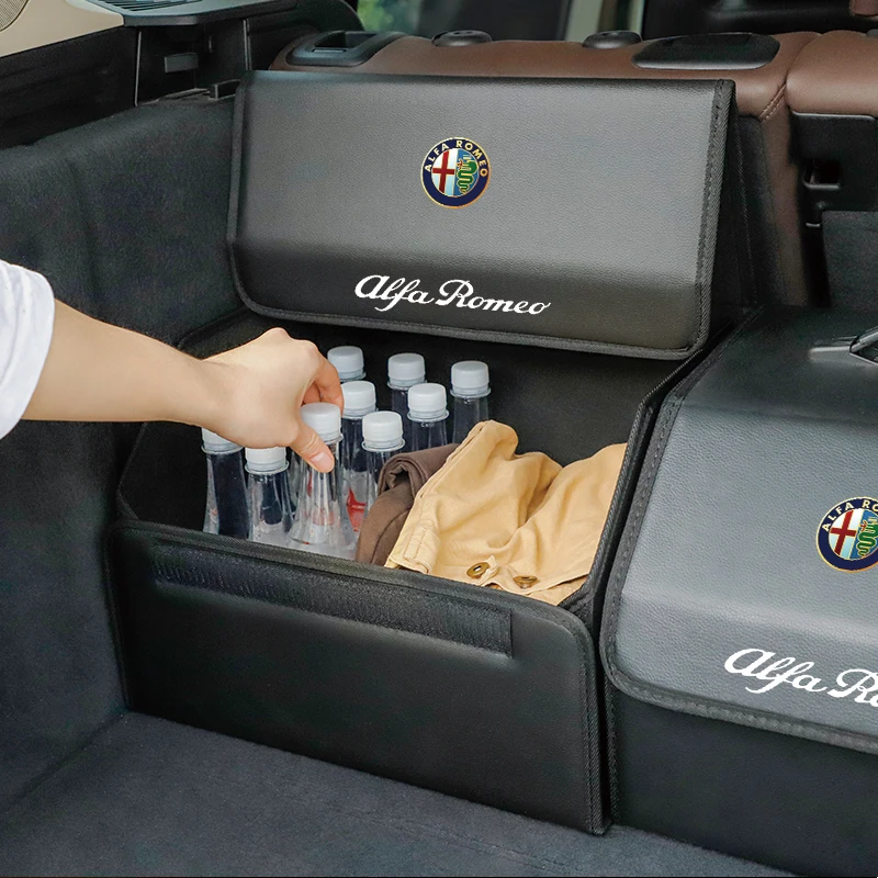 Car-Leather-Organizer-Bag-Foldable-Trip-Storage-Box-For-Alfa-Romeo ...