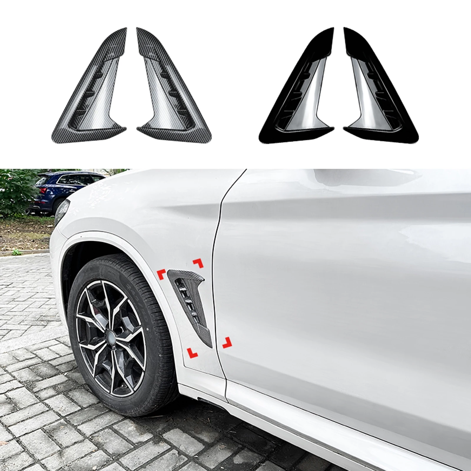 2PCS-Front-Side-Bumper-Air-Vent-Fender-Hood-Intake-Trim-For-BMW-X3-G01 ...