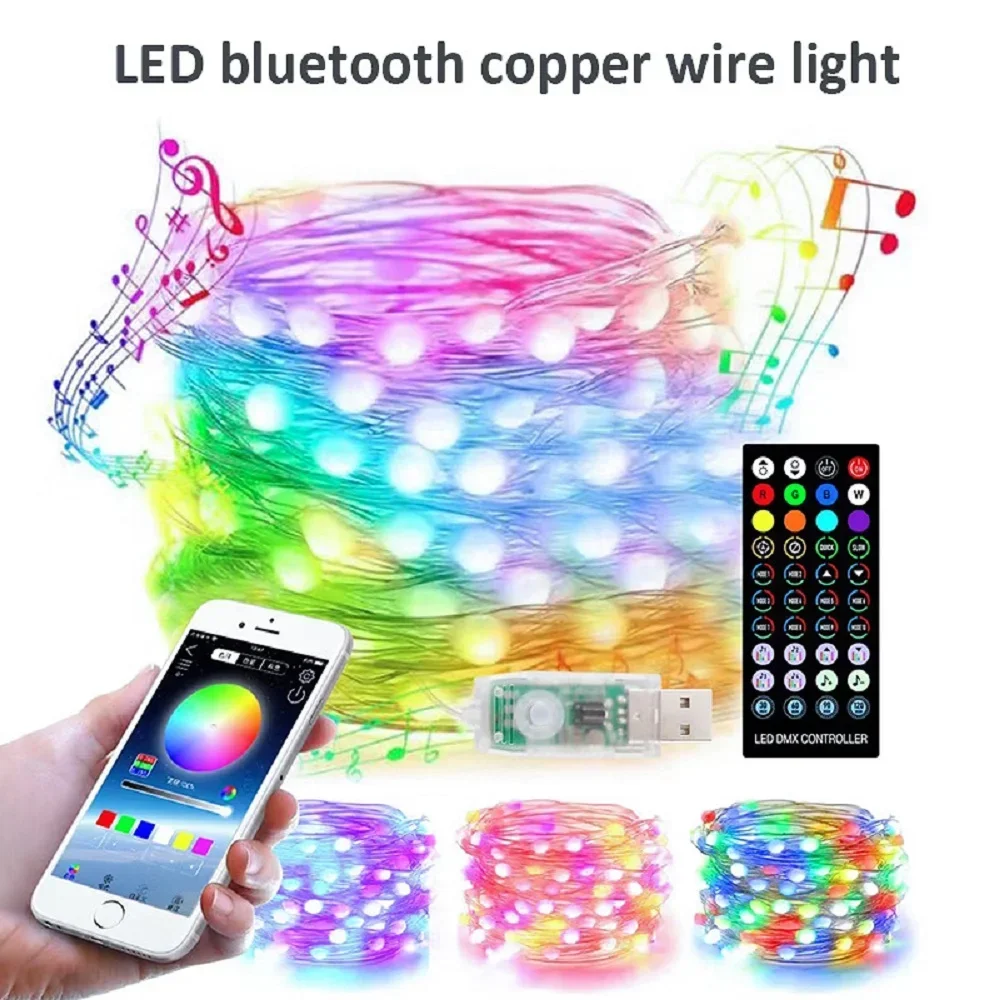 USB bluetooth super smart led twinkle light mobile phone remote control ...