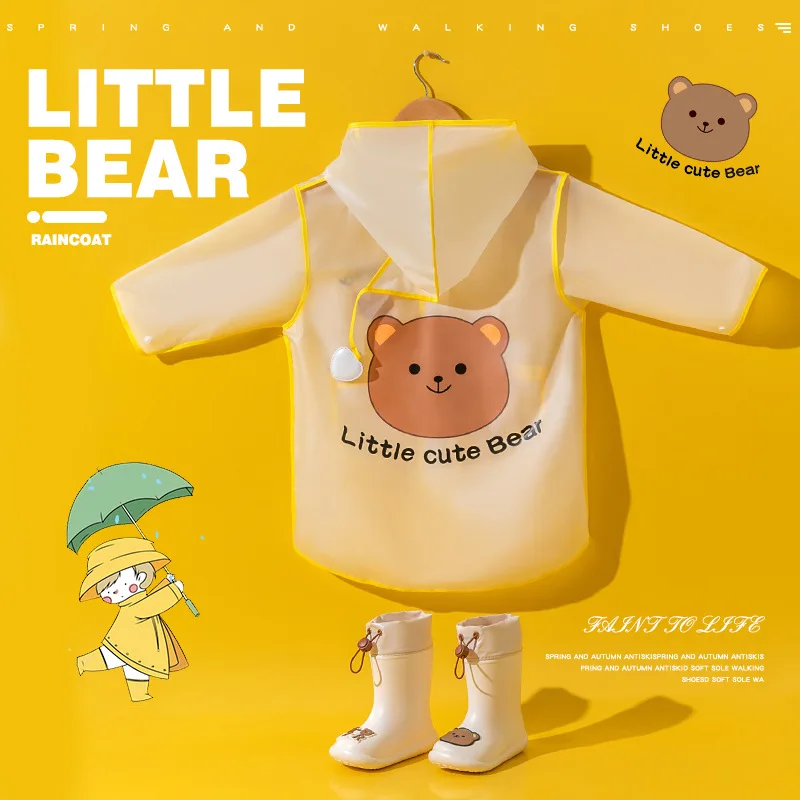 Little Bear Cute Children's Waterproof Raincoat Rain Jacket Wear Coat ...
