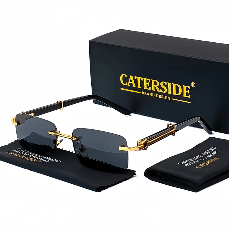 Caterside-Small-Square-Rimless-Sunglasses-Men-Luxury-Brand-Designer ...