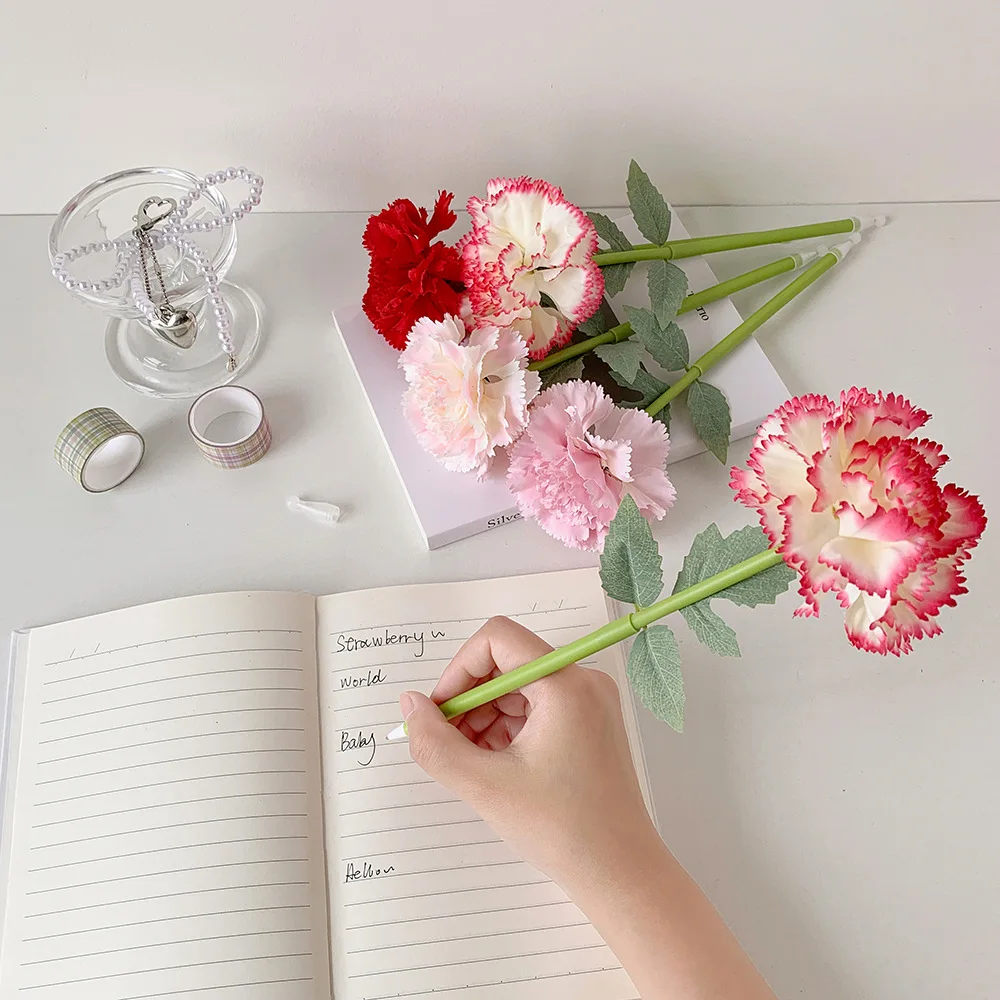 4Pcs Artificial Flower Flower Ballpoint Pen Teacher's Day Gift Writing ...