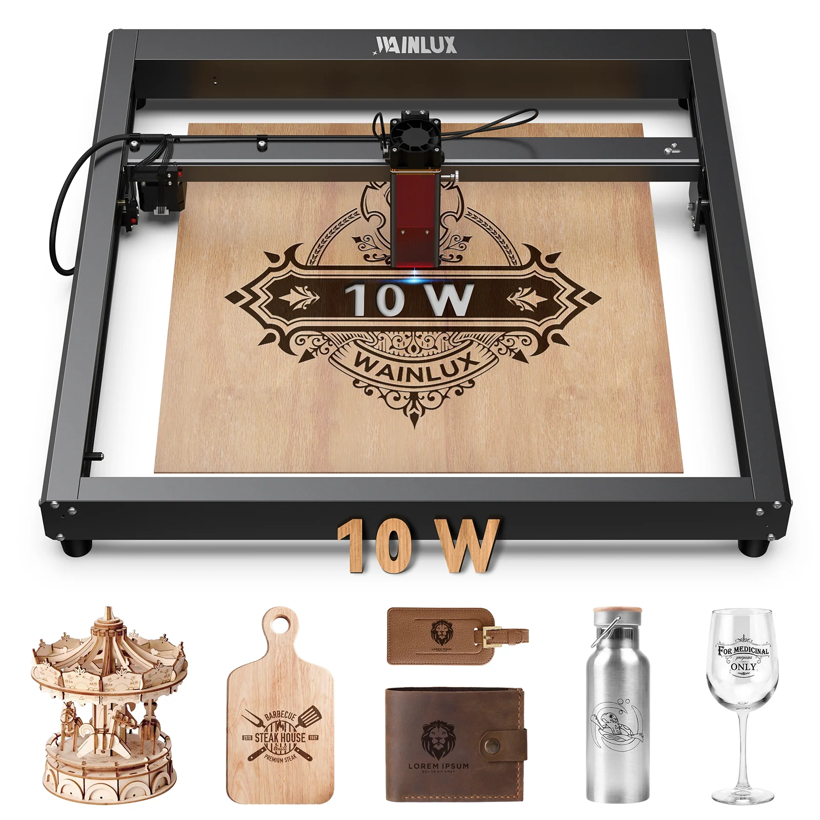 WAINLUX JL7 Laser Engraving and Cutting Machine 80W CNC Laser Engraver ...