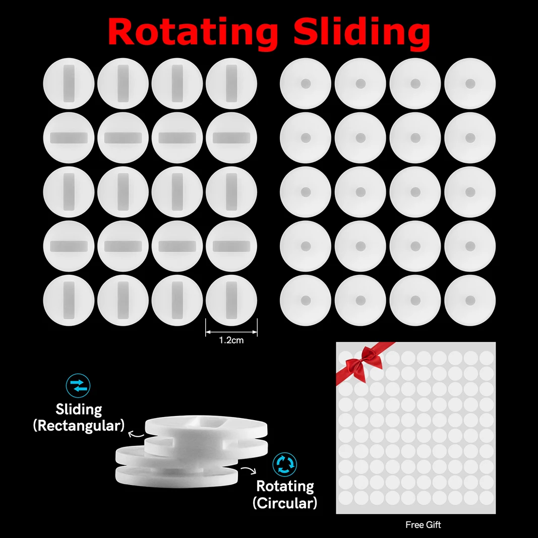 40pcs-set-Gliders-for-Slider-Cards-Rotating-Sliding-1-2cm-Diameter-for ...