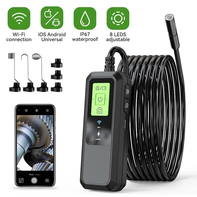 Wireless Endoscope Camera 8mm WiFi Borescope 1080P HD Inspection Camera ...