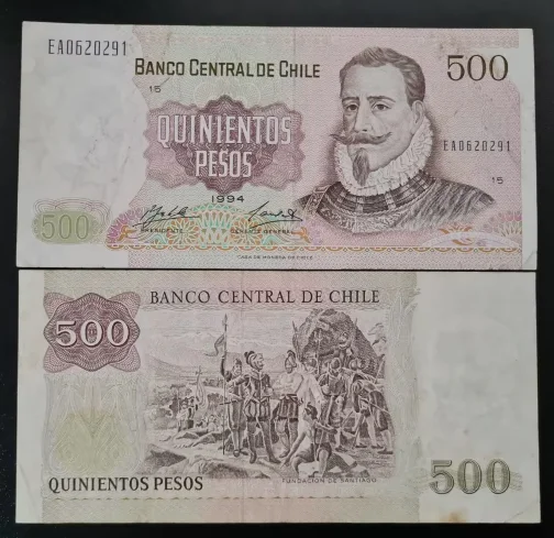 Notas originales XF Chile 1991-2000, 500 Peso, (Fuera De uso Ahora ...