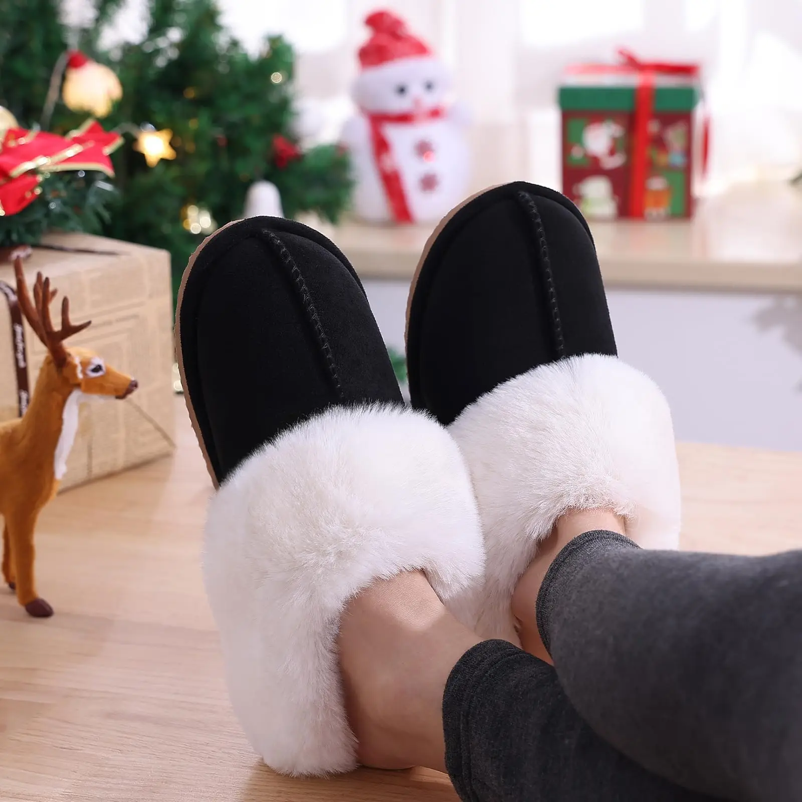 Bebealy-Women-s-Fuzzy-Slippers-Winter-Fluffy-Suede-Slippers-Women ...