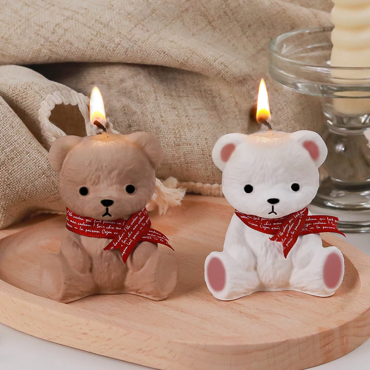 Diy-Smiling-Teddy-Bear-Silicone-Candle-Mold-3D-Animal-Soap-Resin-Craft ...